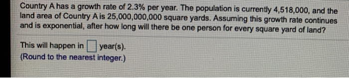 Solved Complete the following table. Population Growth Rate, | Chegg.com