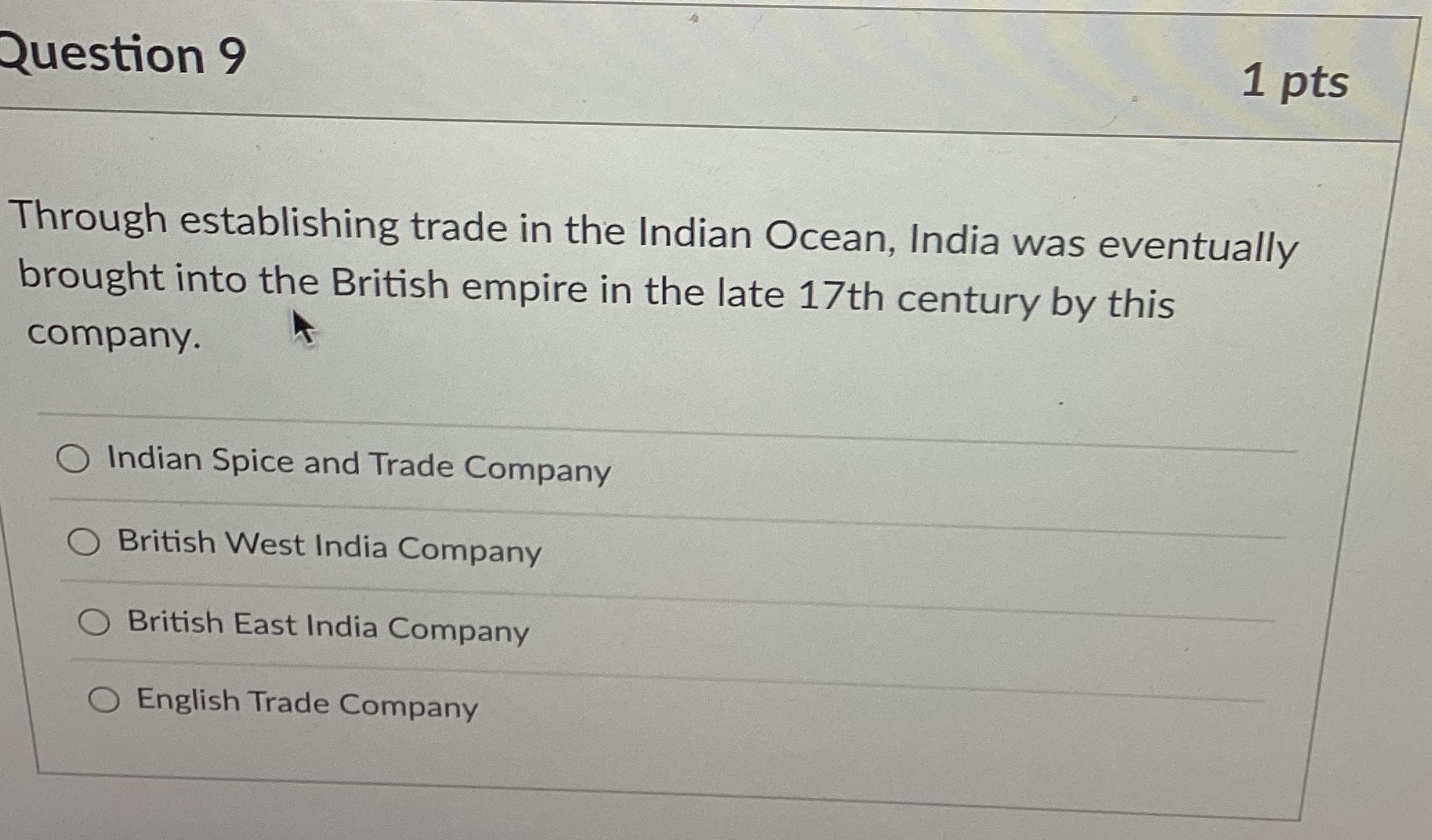 Solved Question 91 ﻿ptsThrough establishing trade in the | Chegg.com