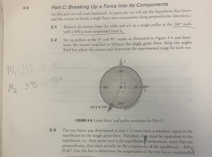 4-8 Part C: Breaking Up a Force Into Its Components | Chegg.com