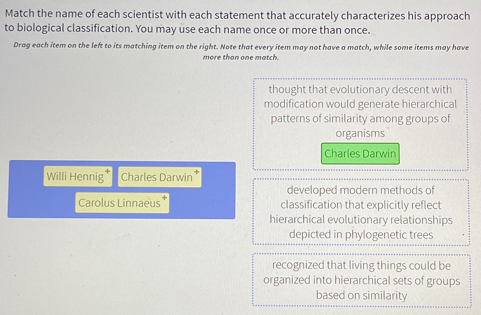 Solved Match the name of each scientist with each statement | Chegg.com