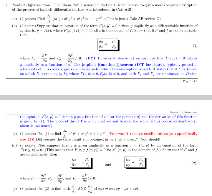 Solved Implicit Differentiation The Chain Rule discussed in | Chegg.com