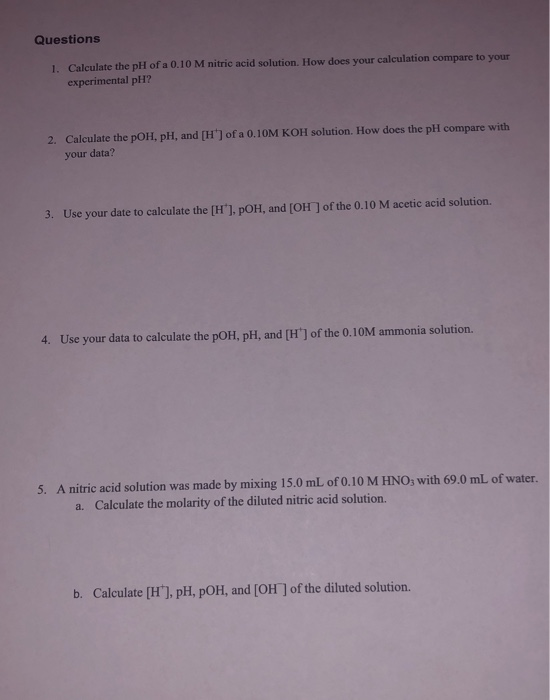 Solved In this lab, you have six unknown solutions (0.10 M), | Chegg.com
