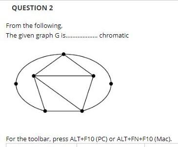 Solved From the following, The given graph G is. chromatic | Chegg.com