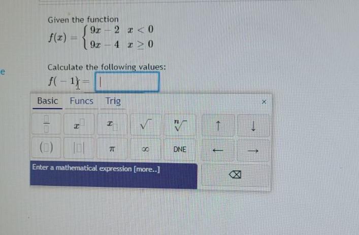 Solved e Given the function 9x f(x) = { 9x a [4] 2 x 4 | Chegg.com