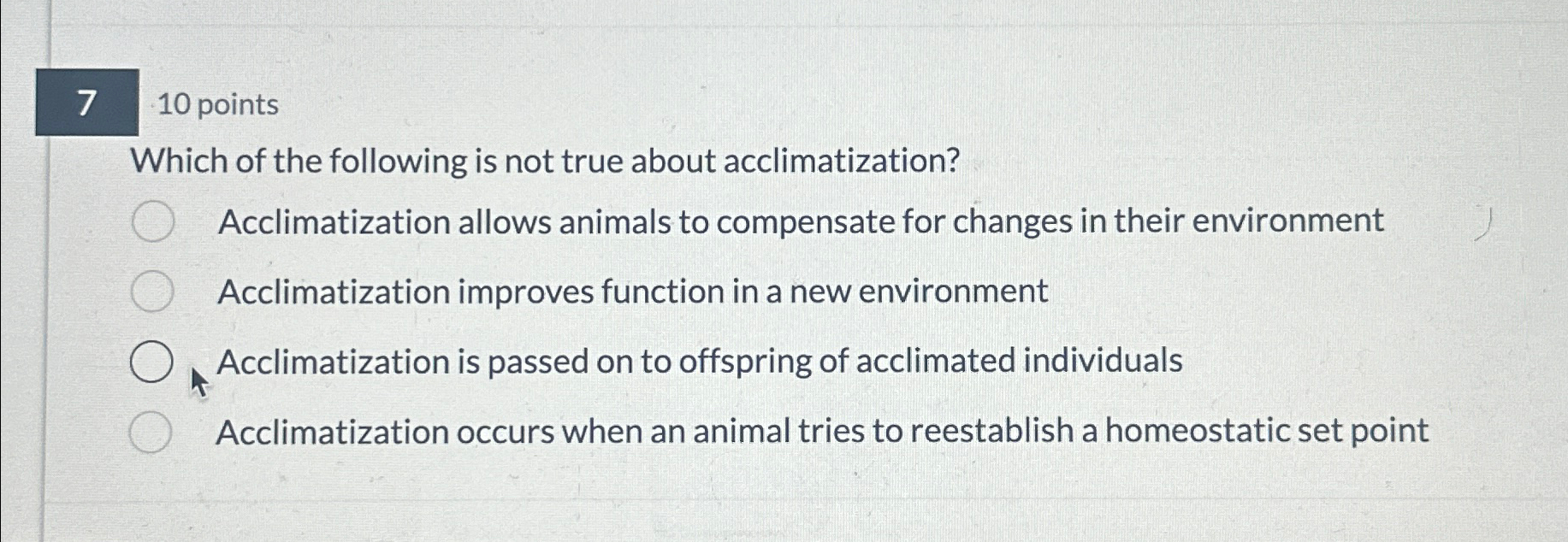 Solved 710 ﻿pointsWhich of the following is not true about | Chegg.com
