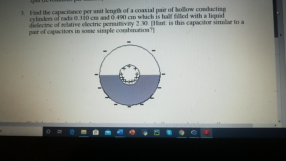 Solved 3. Find the capacitance per unit length of a coaxial | Chegg.com