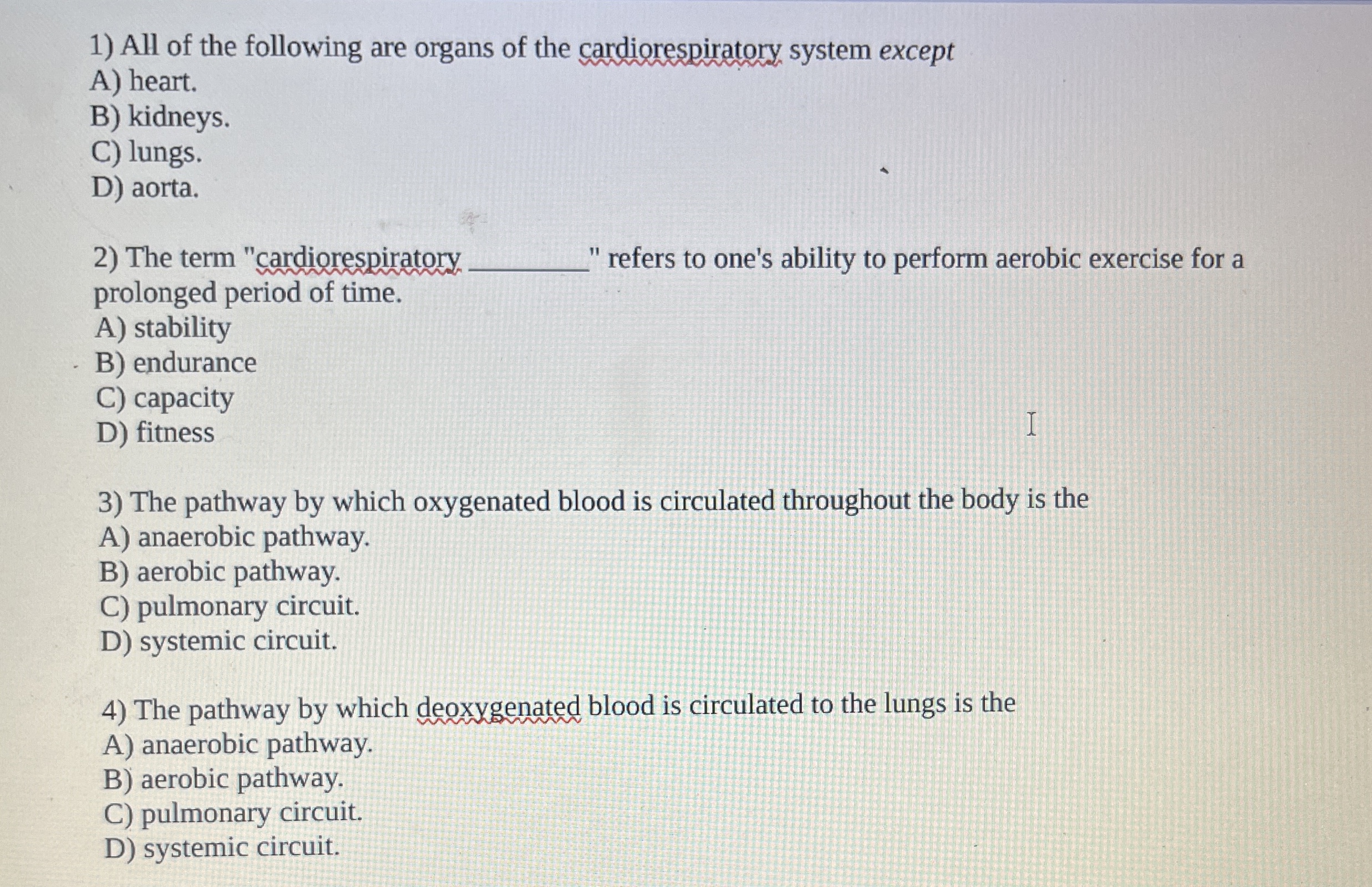 Solved All of the following are organs of the | Chegg.com