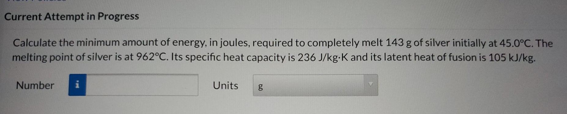Solved Current Attempt in Progress Calculate the minimum | Chegg.com