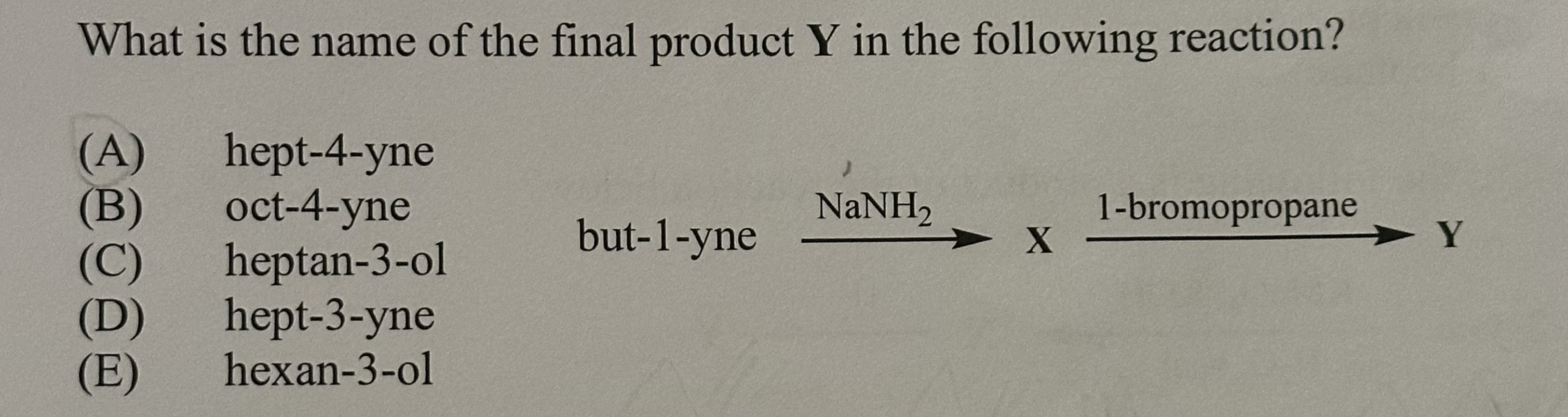 Solved What is the name of the final product Y ﻿in the | Chegg.com