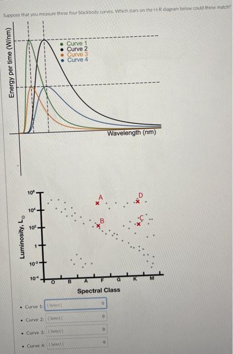 Solved Suppose that you measure these four blackbody curves. | Chegg.com