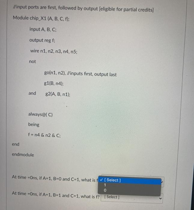 Solved //input ports are first, followed by output [eligible | Chegg.com