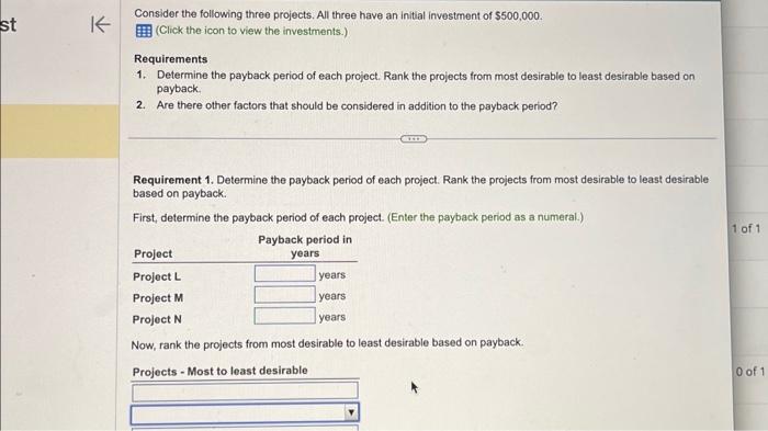 Solved Consider the following three projects. All three have | Chegg.com