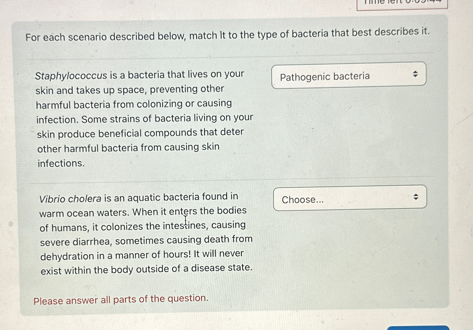 Solved For each scenario described below, match it to the | Chegg.com