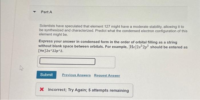 Solved Scientists have speculated that element 127 might | Chegg.com