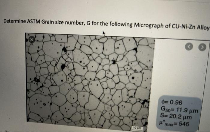 Solved Determine ASTM Grain size number, G for the following | Chegg.com