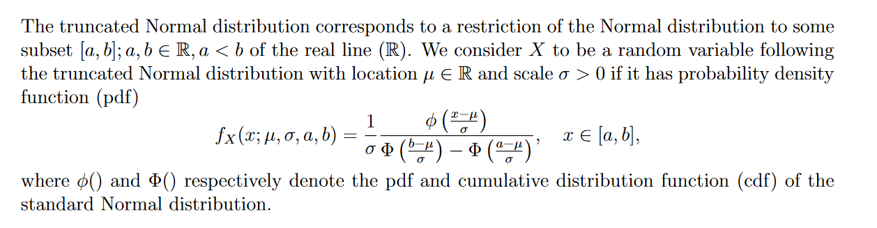 Solved The truncated Normal distribution corresponds to a | Chegg.com