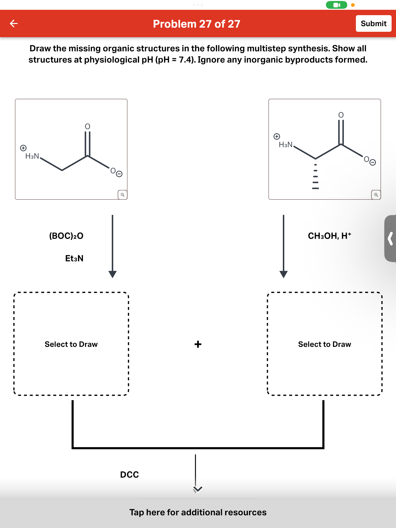 Solved 11Problem 27 ﻿of 27Draw the missing organic | Chegg.com