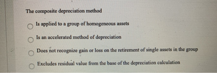 Solved The composite depreciation method Is applied to a | Chegg.com