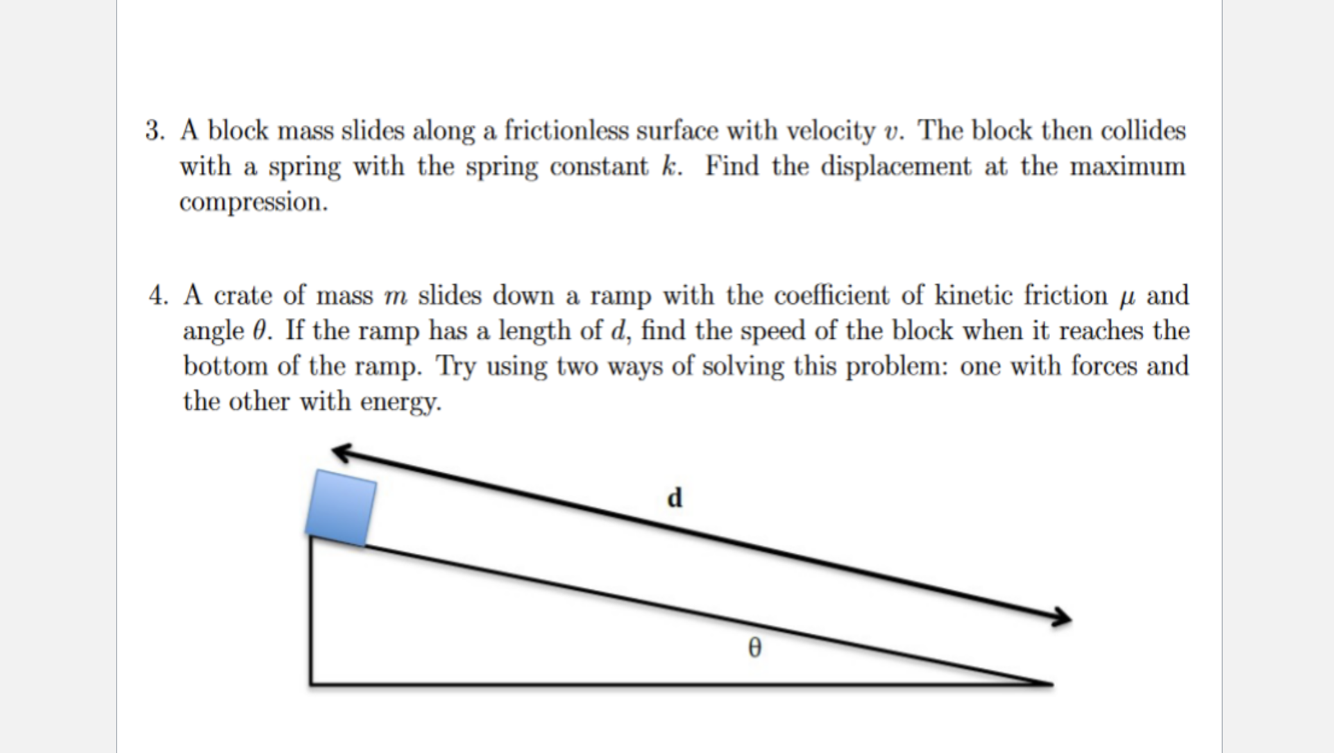 Solved A block mass slides along a frictionless surface with | Chegg.com