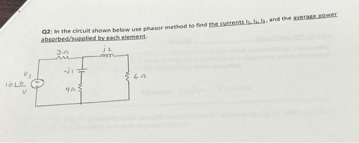Solved In the circuit shown below use phasor method to find | Chegg.com