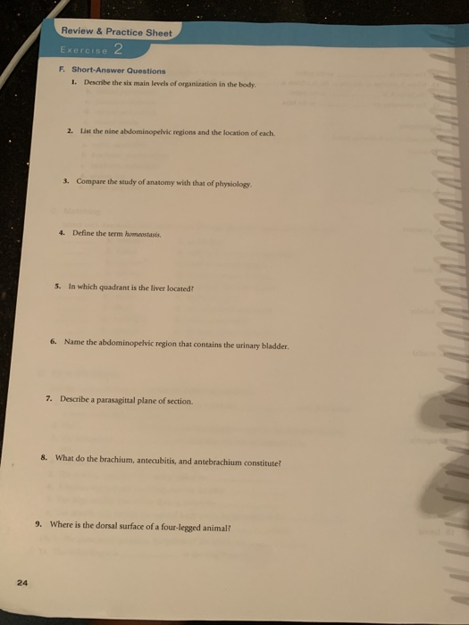 Solved Review & Practice Sheet Exercise 2 4. Label the | Chegg.com