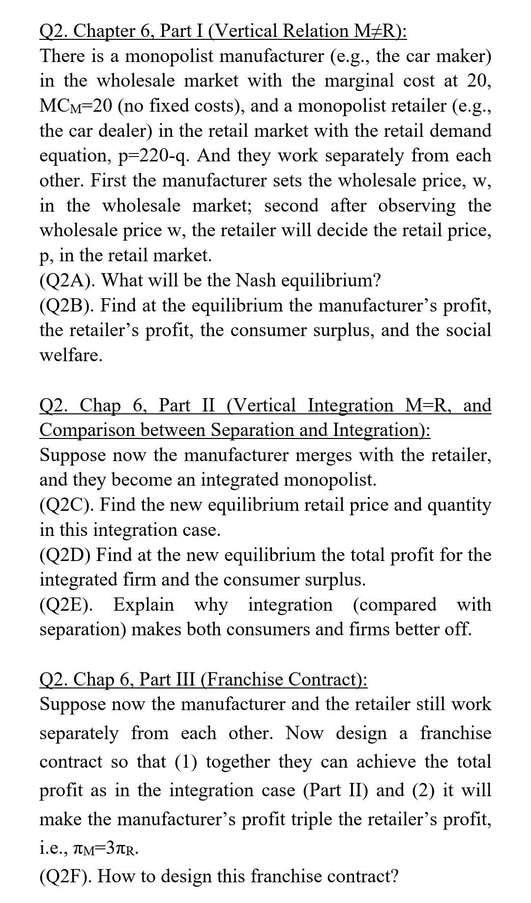 Solved Q2. Chapter 6, Part I (Vertical Relation M =R ): | Chegg.com
