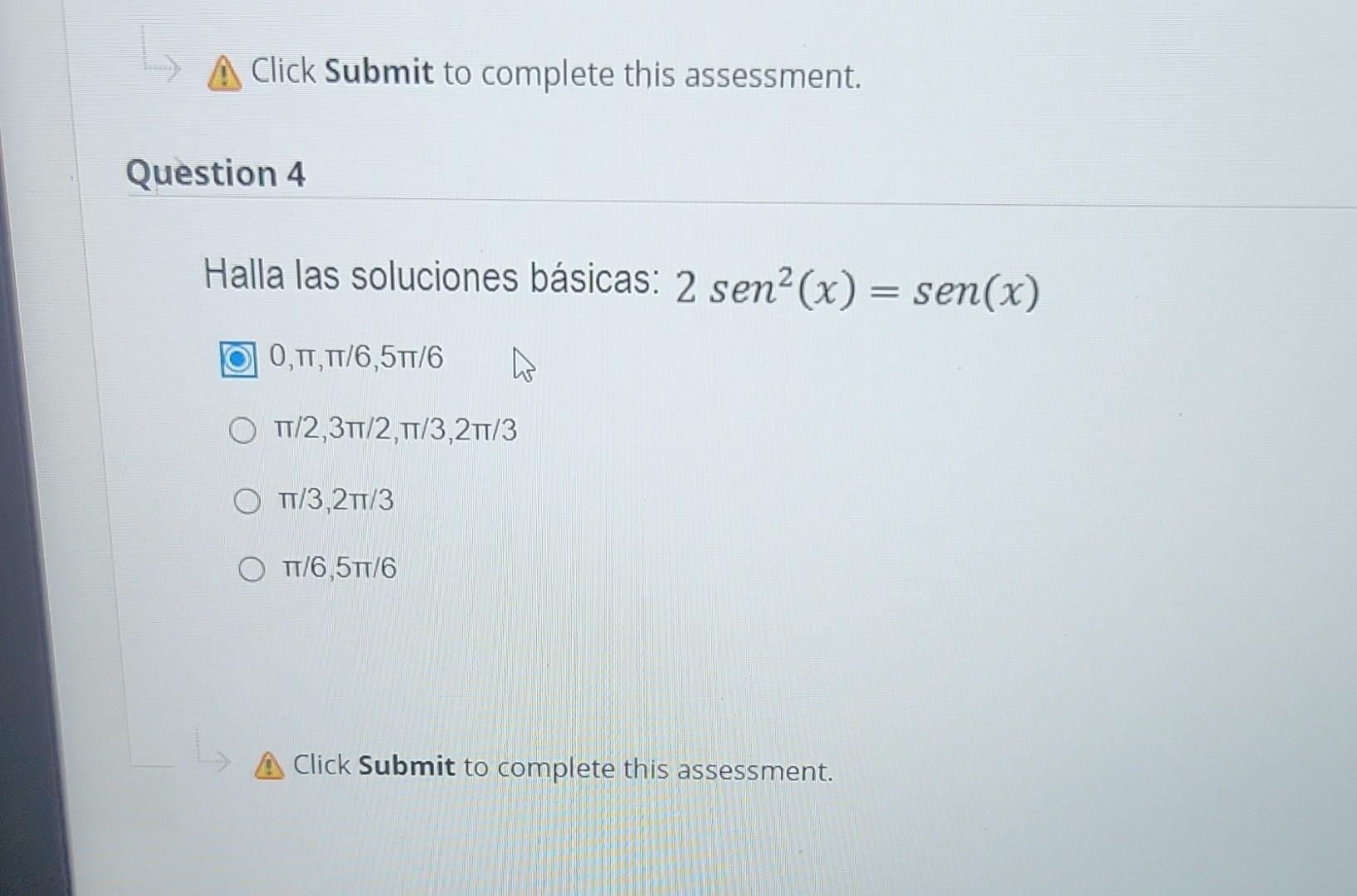 Solved Click Submit to complete this assessment. Halla las | Chegg.com