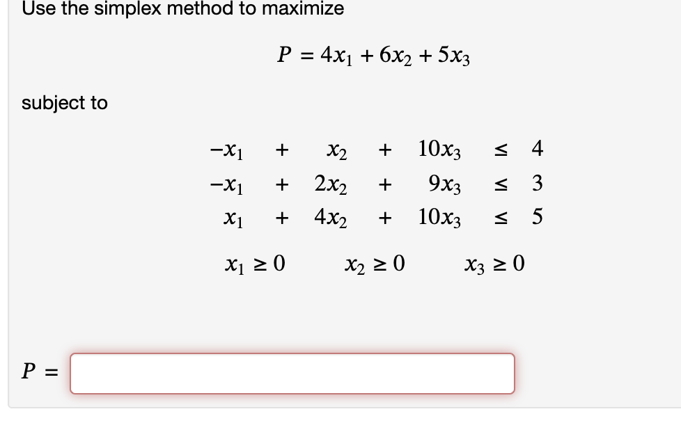Solved Use the simplex method to | Chegg.com
