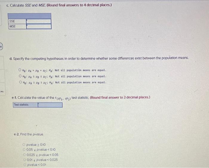 Solved A random sample of five observations from three | Chegg.com