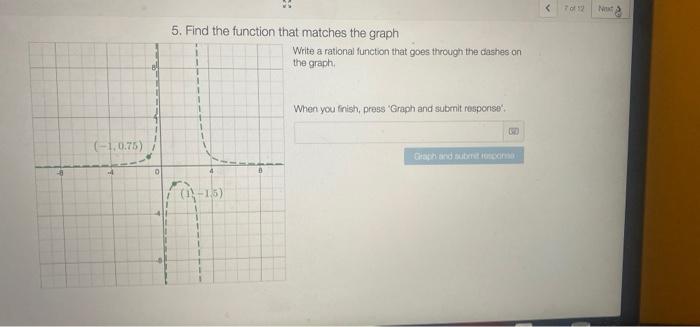Solved (-1.0.75) 4 0 5. Find the function that matches the | Chegg.com