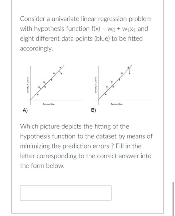 Solved Consider a univariate linear regression problem with | Chegg.com