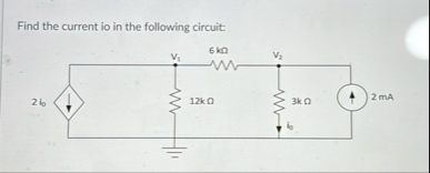 Solved Find the current io in the following circuit: | Chegg.com