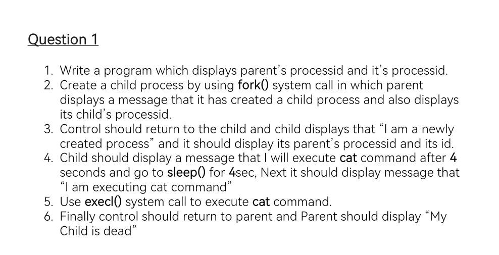 Solved Question 1 1. Write a program which displays parent's | Chegg.com