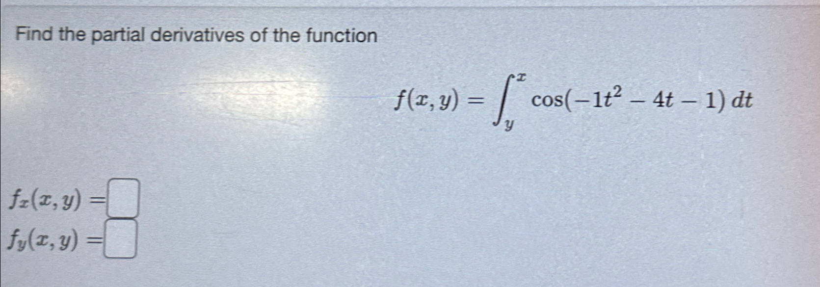 Solved Find the partial derivatives of the | Chegg.com