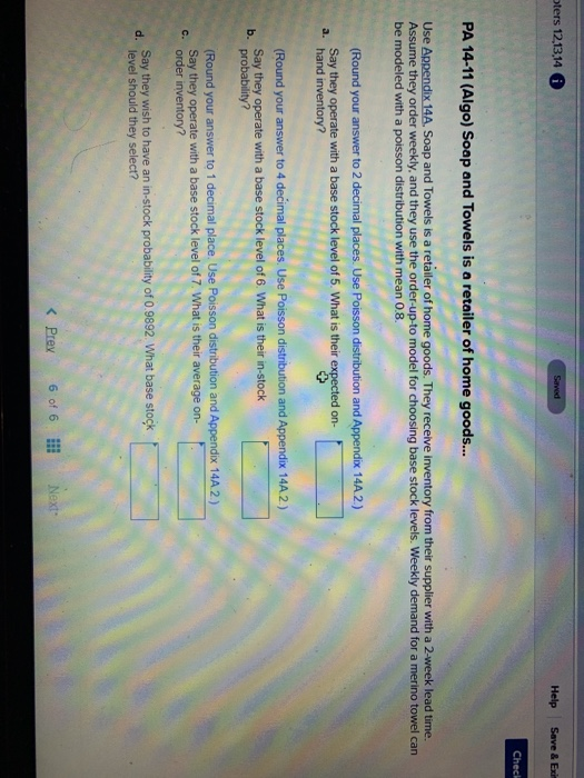 Solved ters 12,13,14 Saved Help Save & Exi Chech PA 14-11 | Chegg.com Solved ters 12,13,14 Saved Help Save & Exi Chech PA 14-11 | Chegg.com
