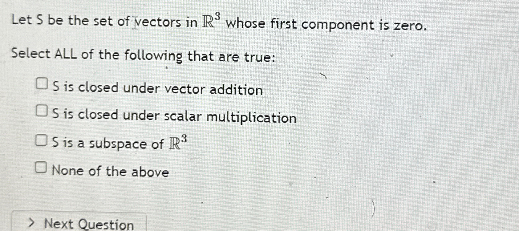 Solved Let S ﻿be the set of Nectors in R3 ﻿whose first | Chegg.com