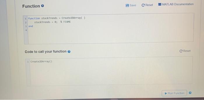 Solved 2D arrays: Stock trends Create a 2D anay stockTrends | Chegg.com