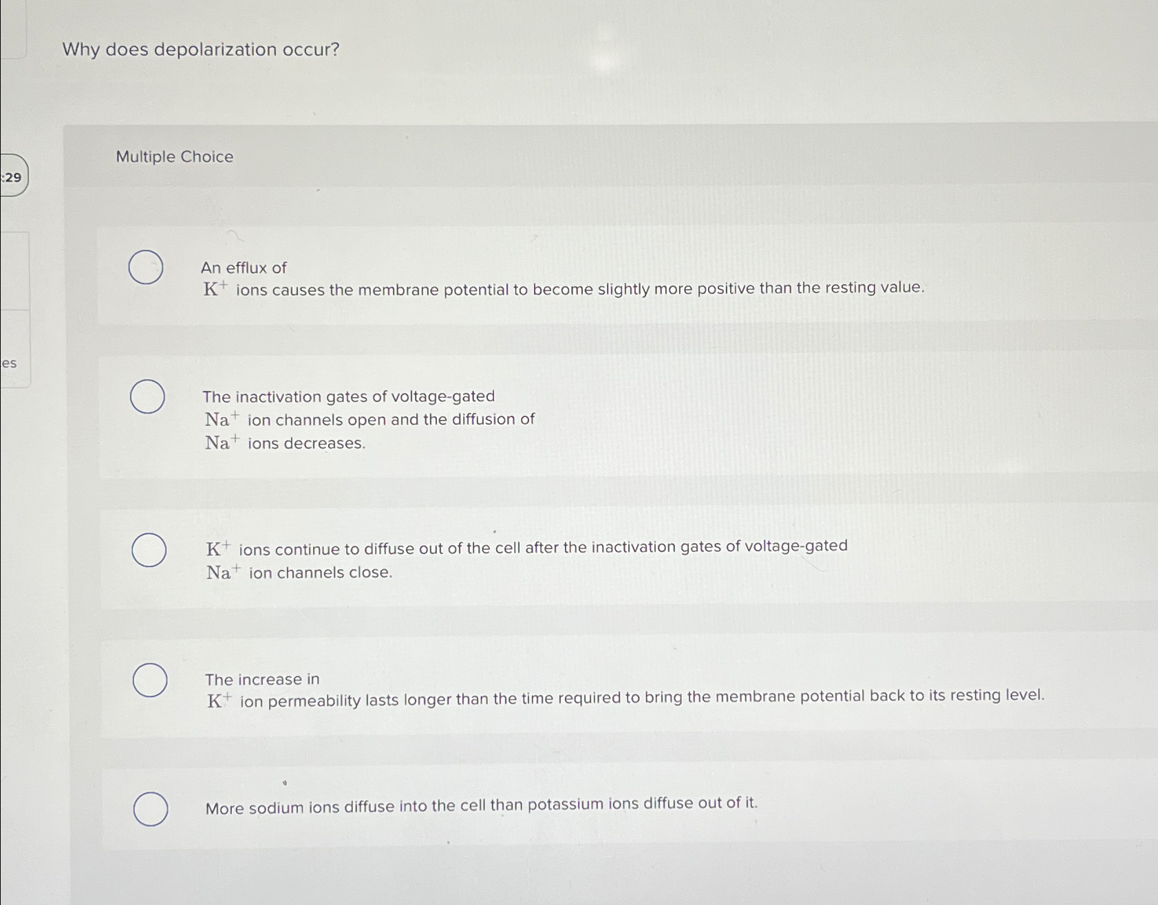 Solved Why does depolarization occur?Multiple ChoiceAn | Chegg.com