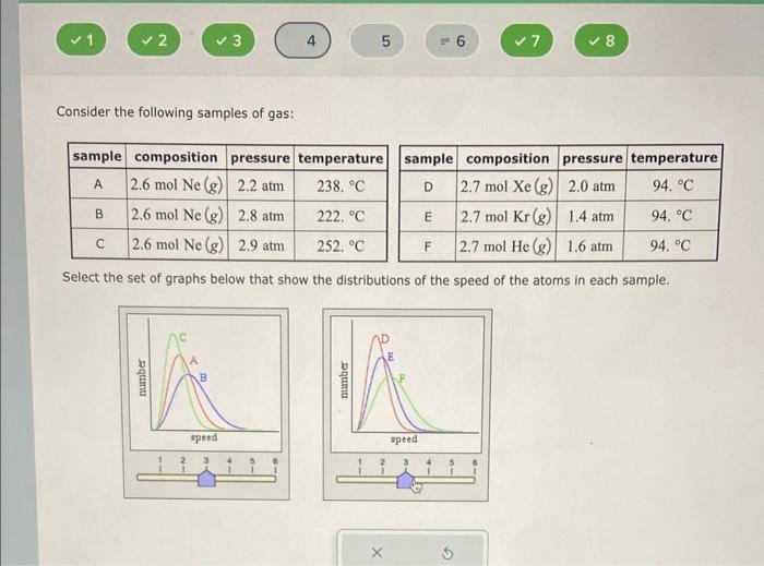 Solved Consider the following samples of gas: Select the set | Chegg.com