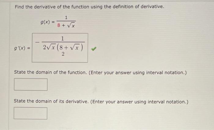 Solved Find the derivative of the function using the | Chegg.com