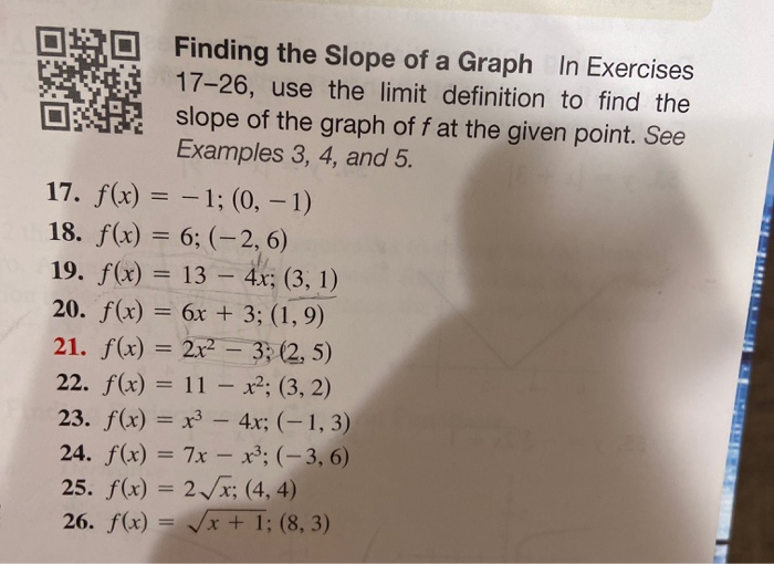 Solved Finding the Slope of a Graph In Exercises 17–26, use | Chegg.com
