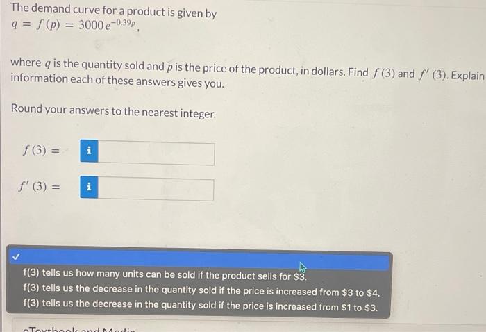 Solved The demand curve for a product is given by | Chegg.com