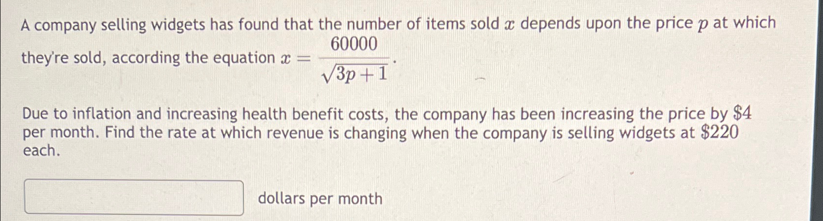 Solved A company selling widgets has found that the number | Chegg.com