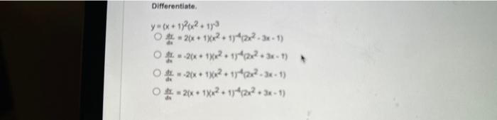 Solved Differentiate. | Chegg.com
