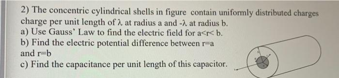Solved 2) The concentric cylindrical shells in figure | Chegg.com
