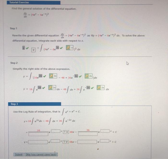 Solved Tutorial Exercise Find The General Solution Of The 7485