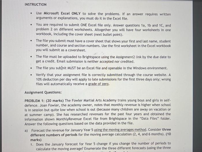 - Use Microsoft Excel ONLY to solve the problems. If | Chegg.com