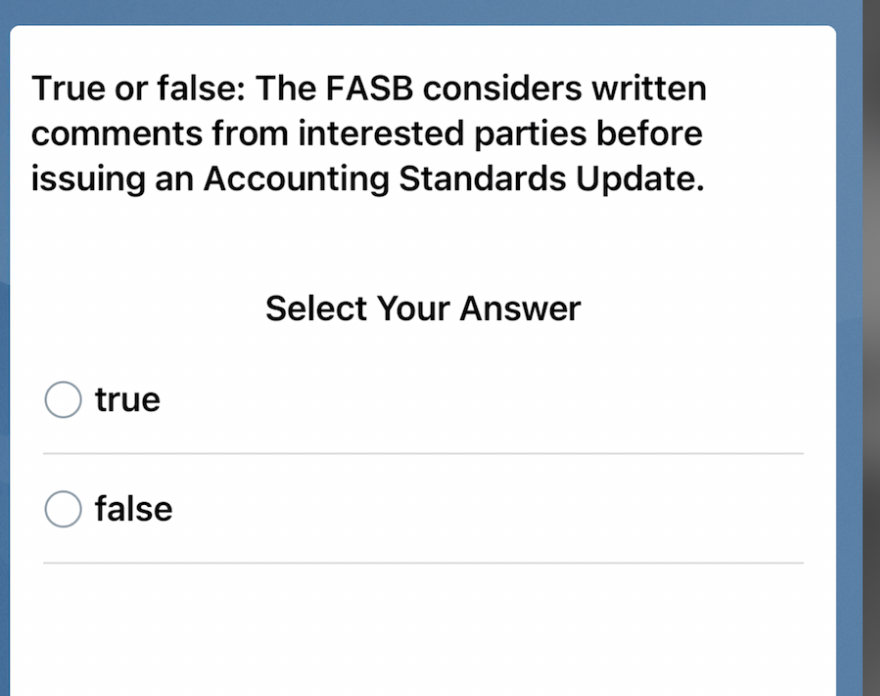 Solved True or false: The FASB considers written comments | Chegg.com