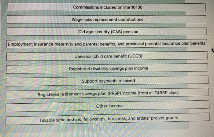 Solved Match the type of income based on the T1 line numbers | Chegg.com