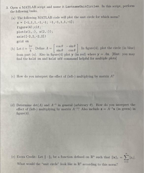 Solved 3. Open a MATLAB script and name it | Chegg.com